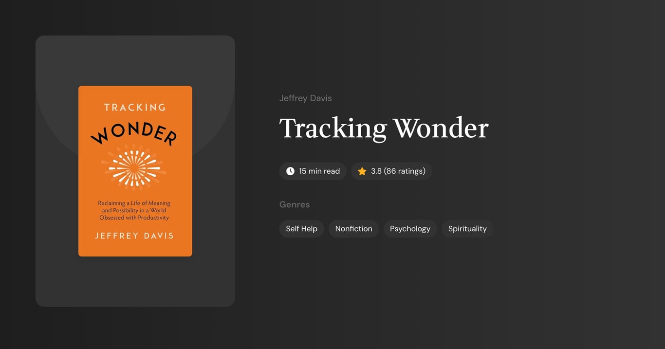 Tracking Wonder Book Summary