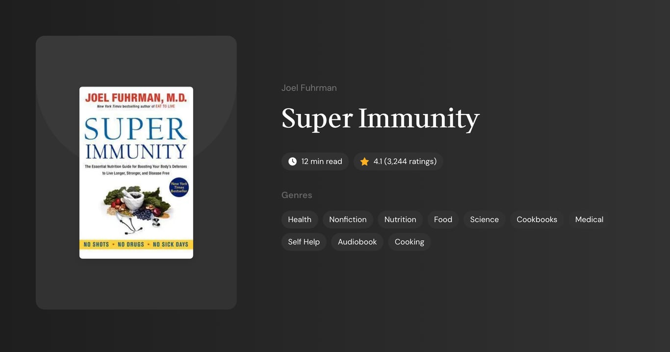 Super Immunity Book Summary