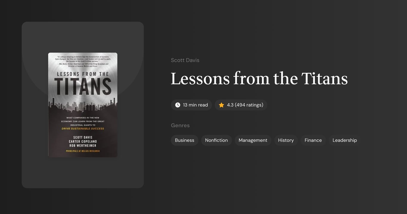 Lessons from the Titans Book Summary