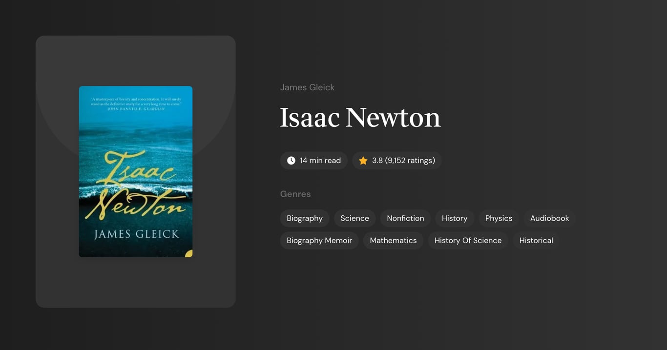 Isaac Newton Book Summary
