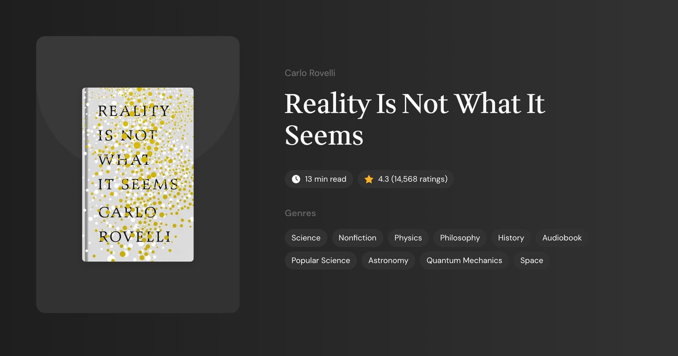 Reality Is Not What It Seems Book Summary