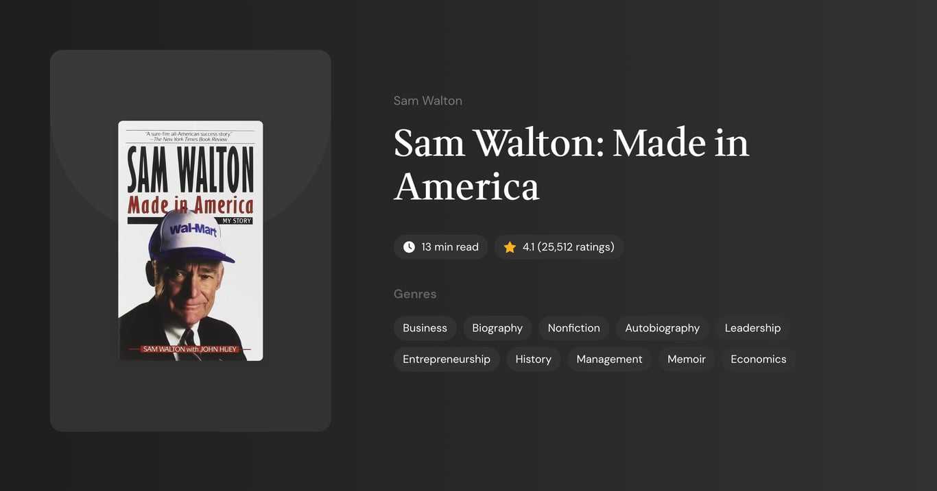Sam Walton: Made in America Book Summary