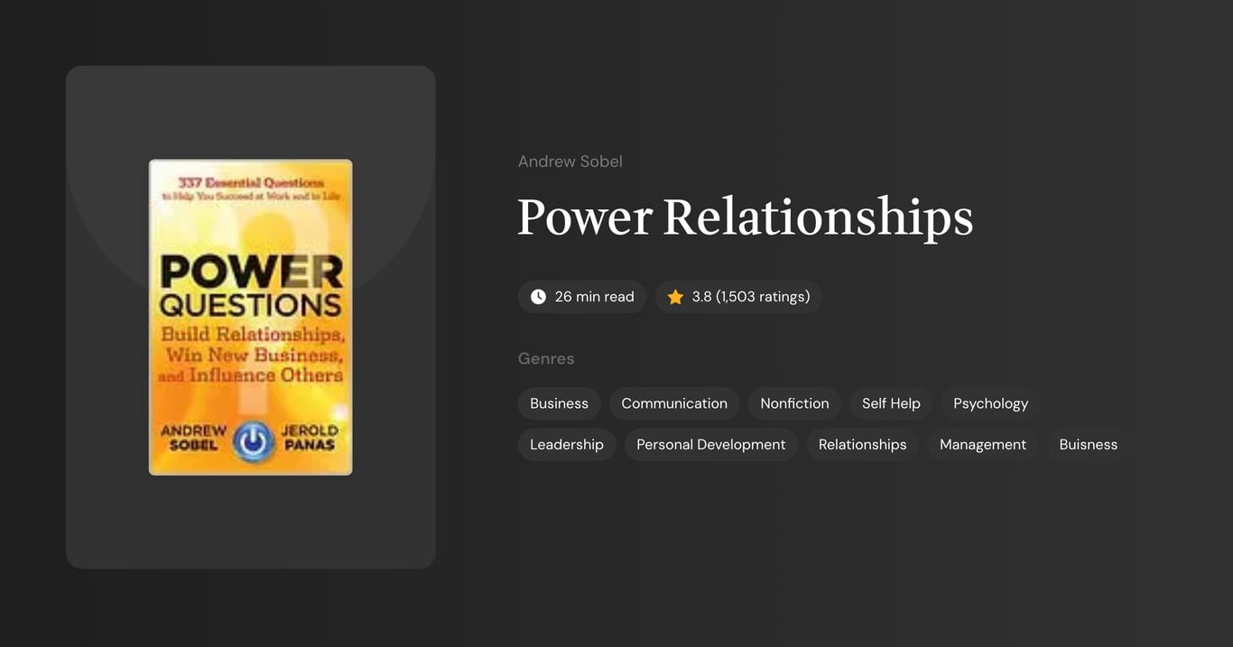 Power Relationships Book Summary