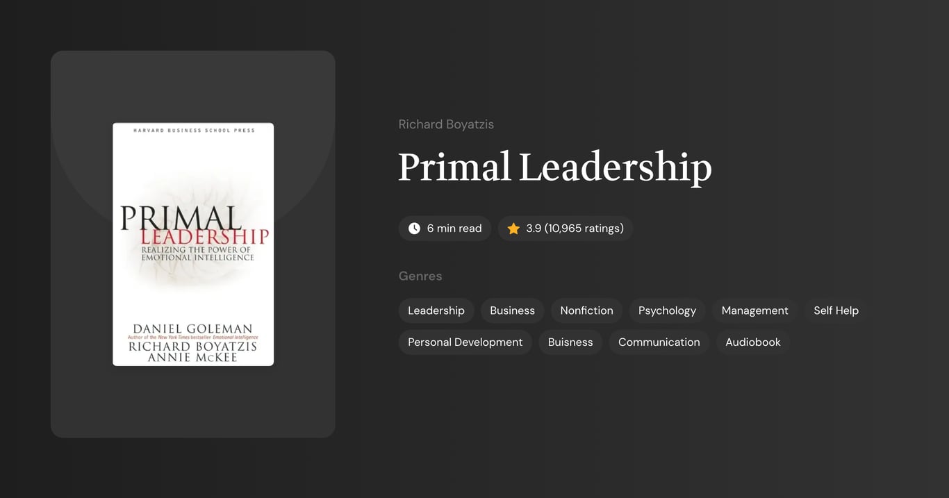 Primal Leadership Book Summary