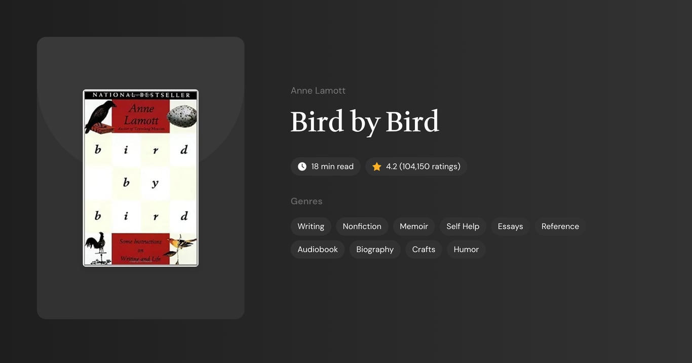 Bird by Bird Book Summary