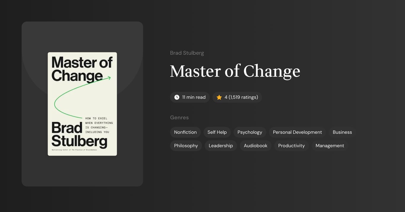 Master of Change Book Summary