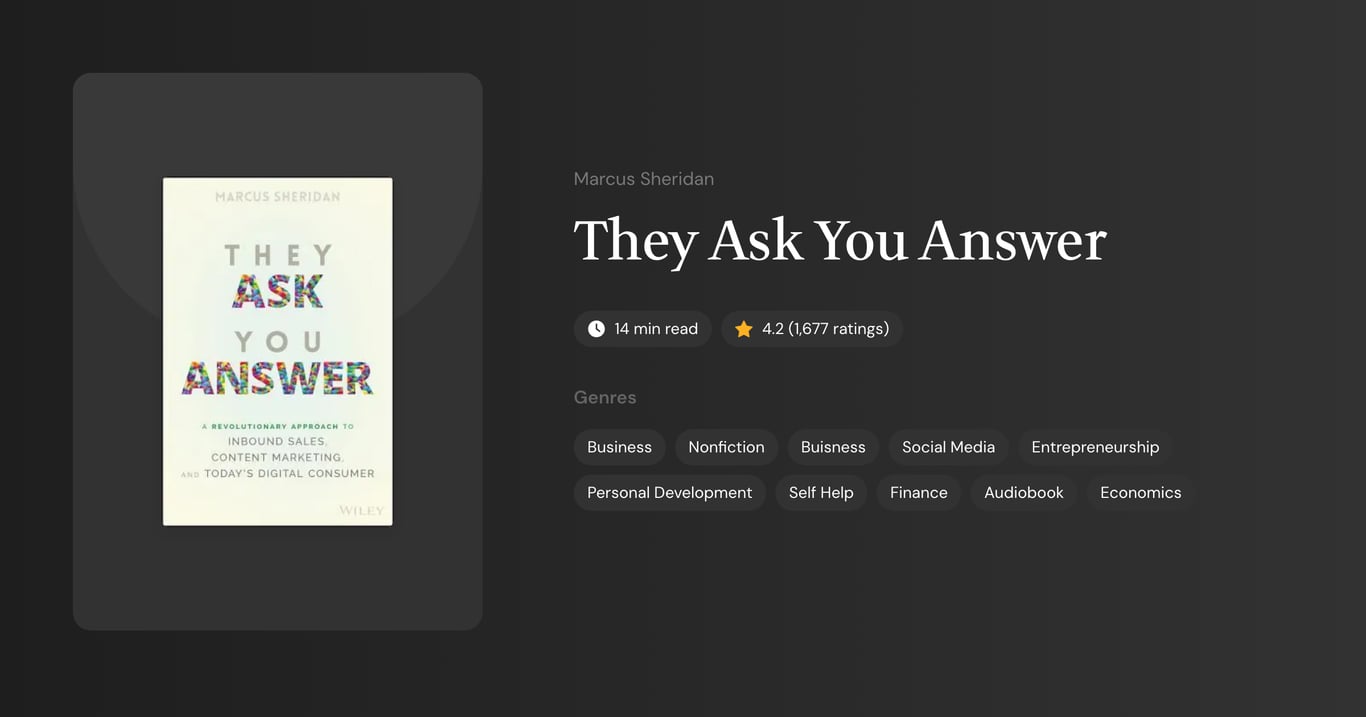 They Ask You Answer Book Summary