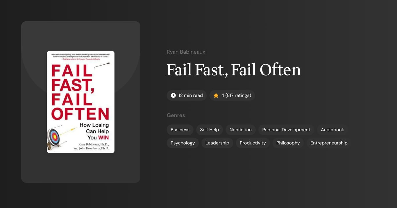 Fail Fast, Fail Often Book Summary