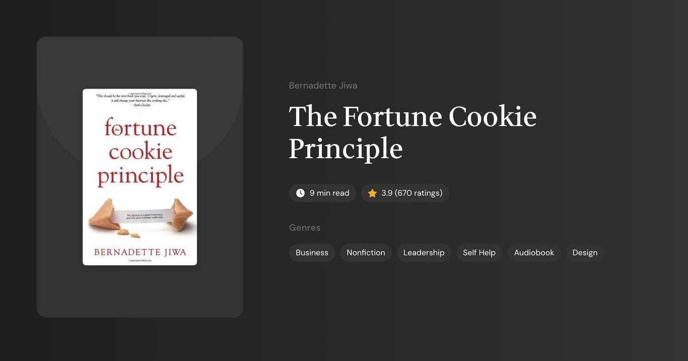 The Fortune Cookie Principle Book Summary