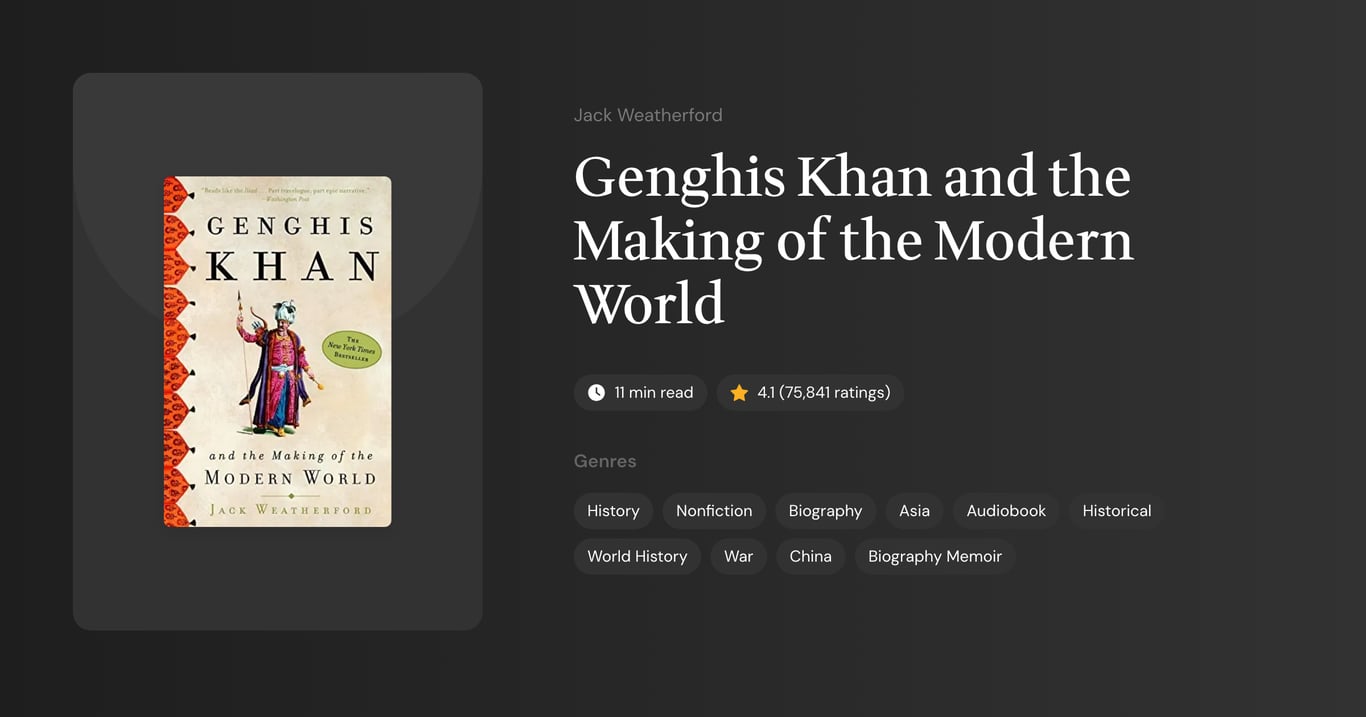 Genghis Khan and the Making of the Modern World Book Summary