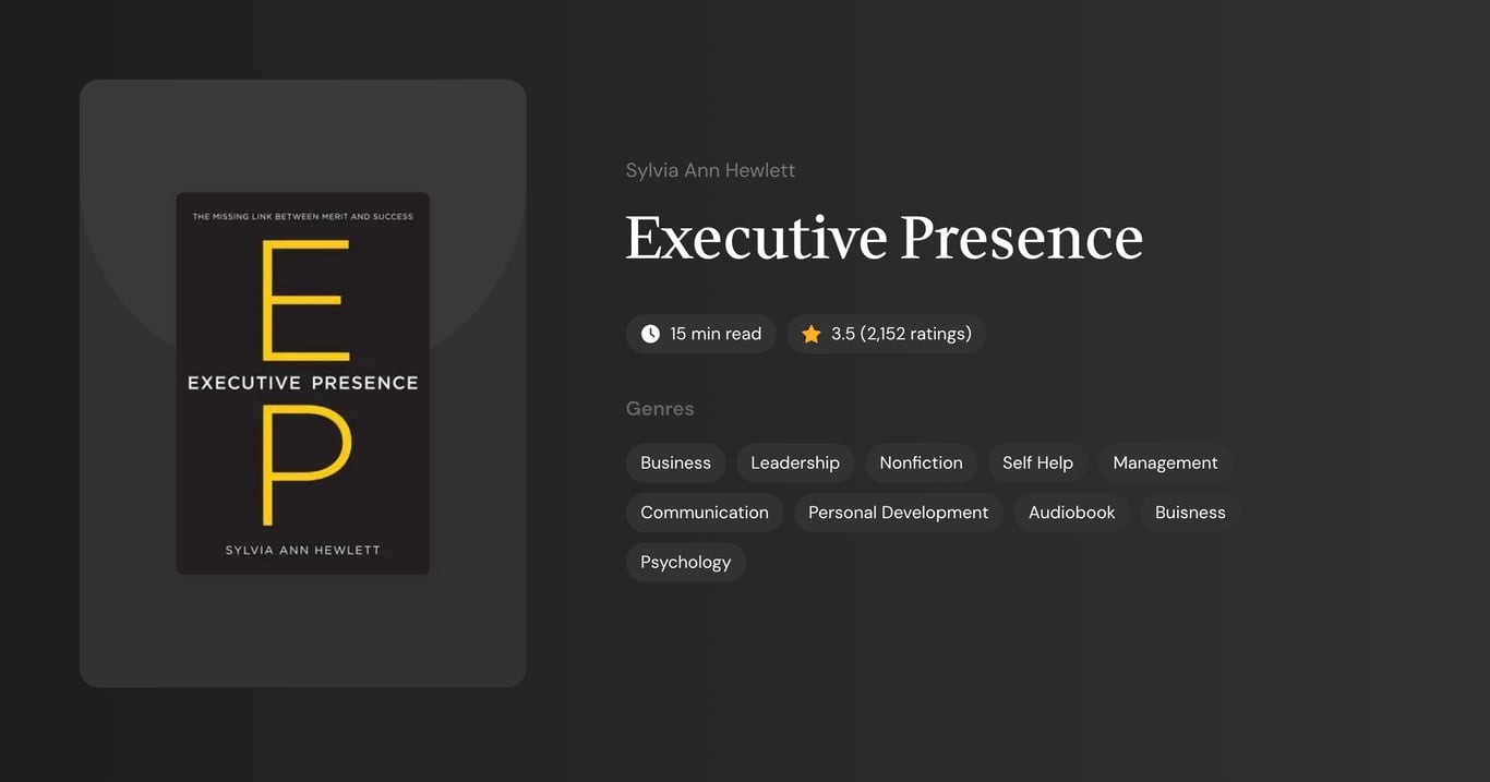 Executive Presence Book Summary