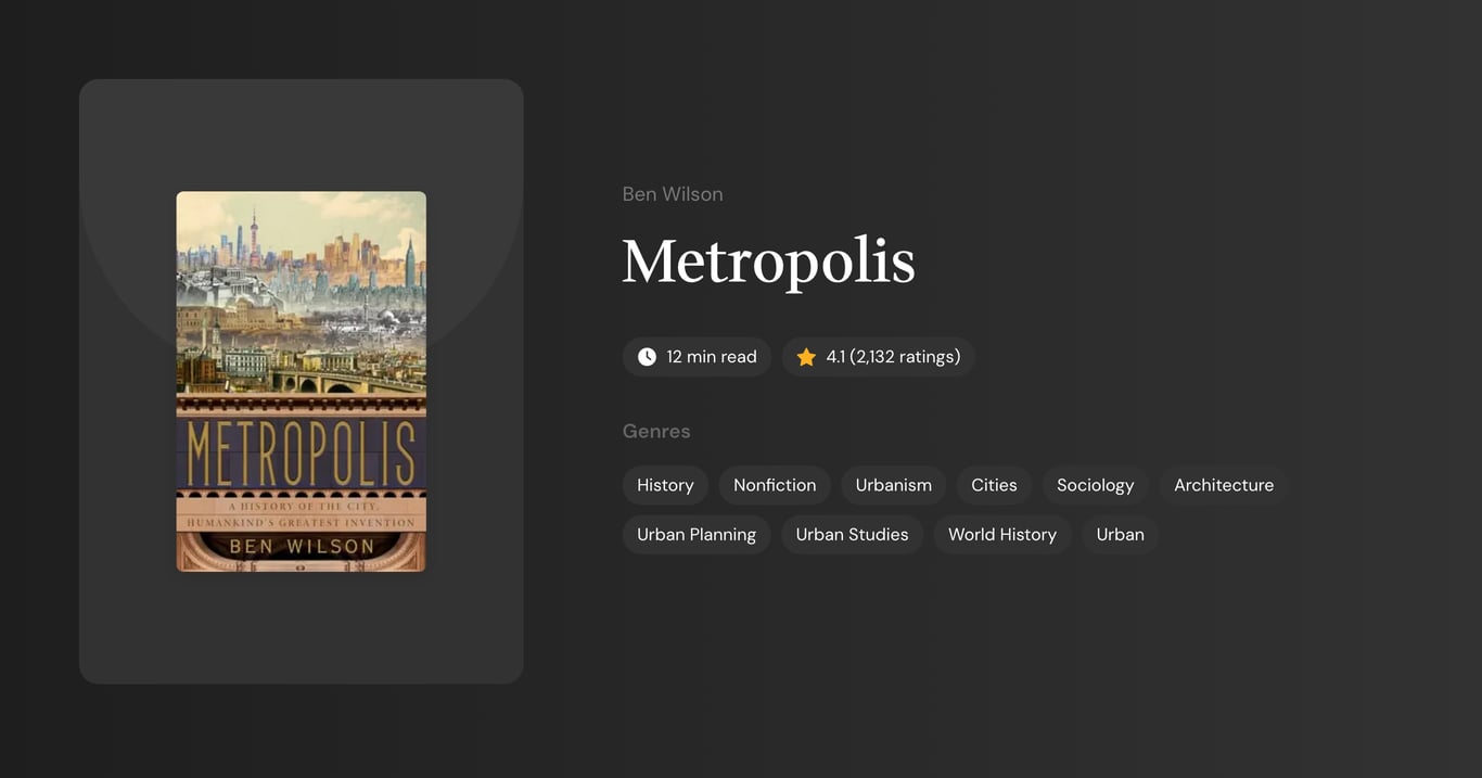 Metropolis Book Summary