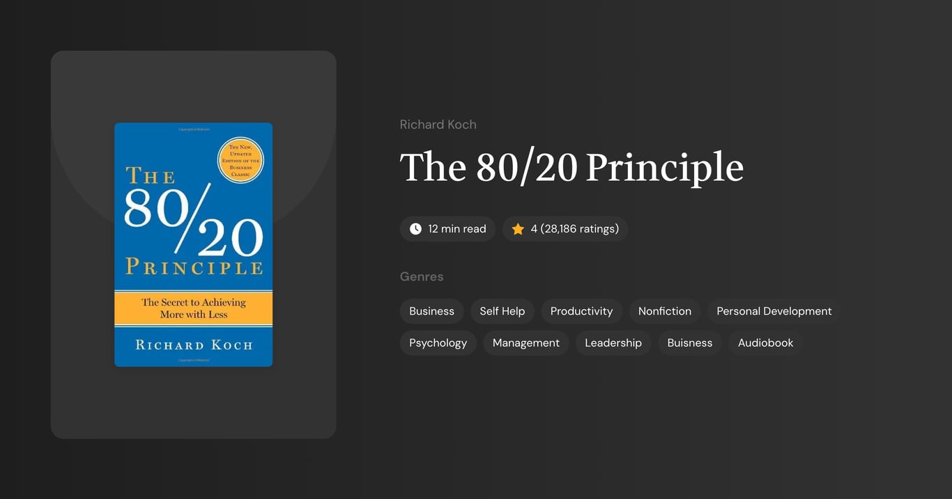 The 80/20 Principle Book Summary