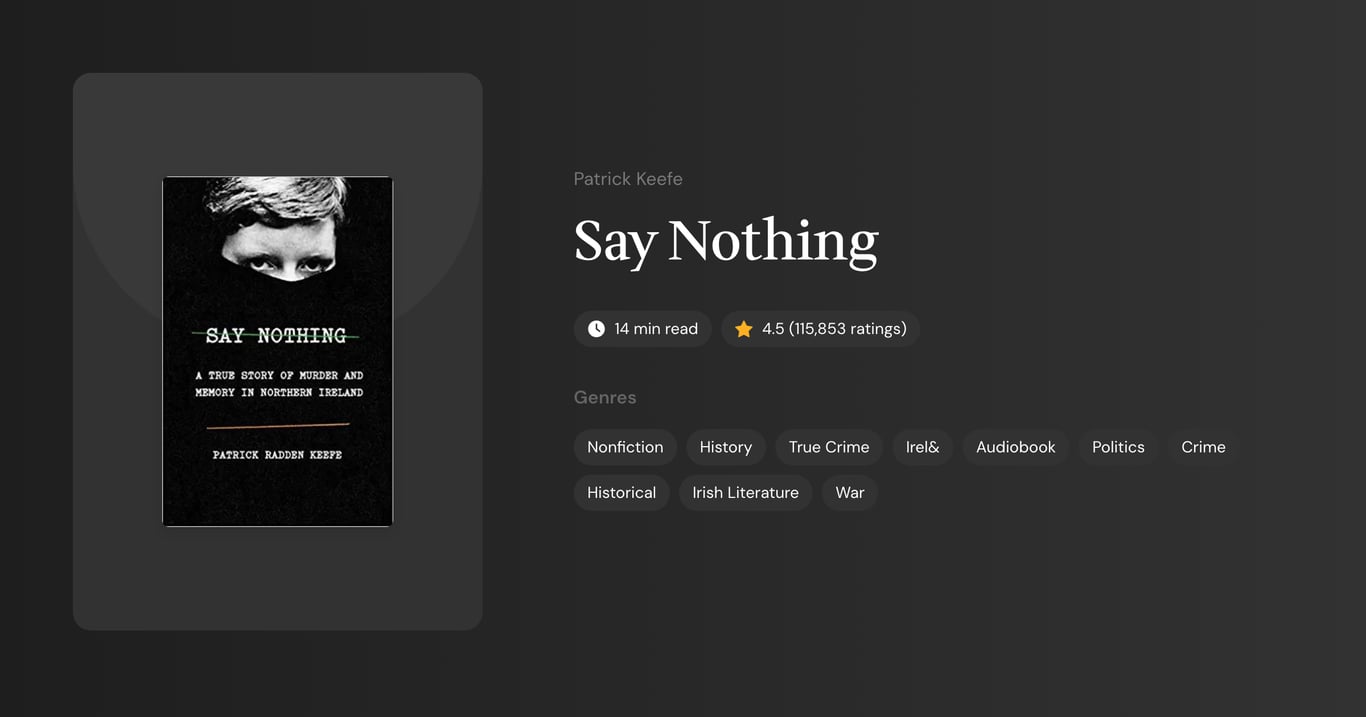 Say Nothing Book Summary