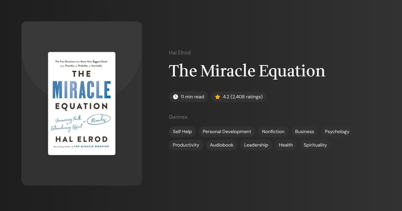 The Miracle Equation Book Summary