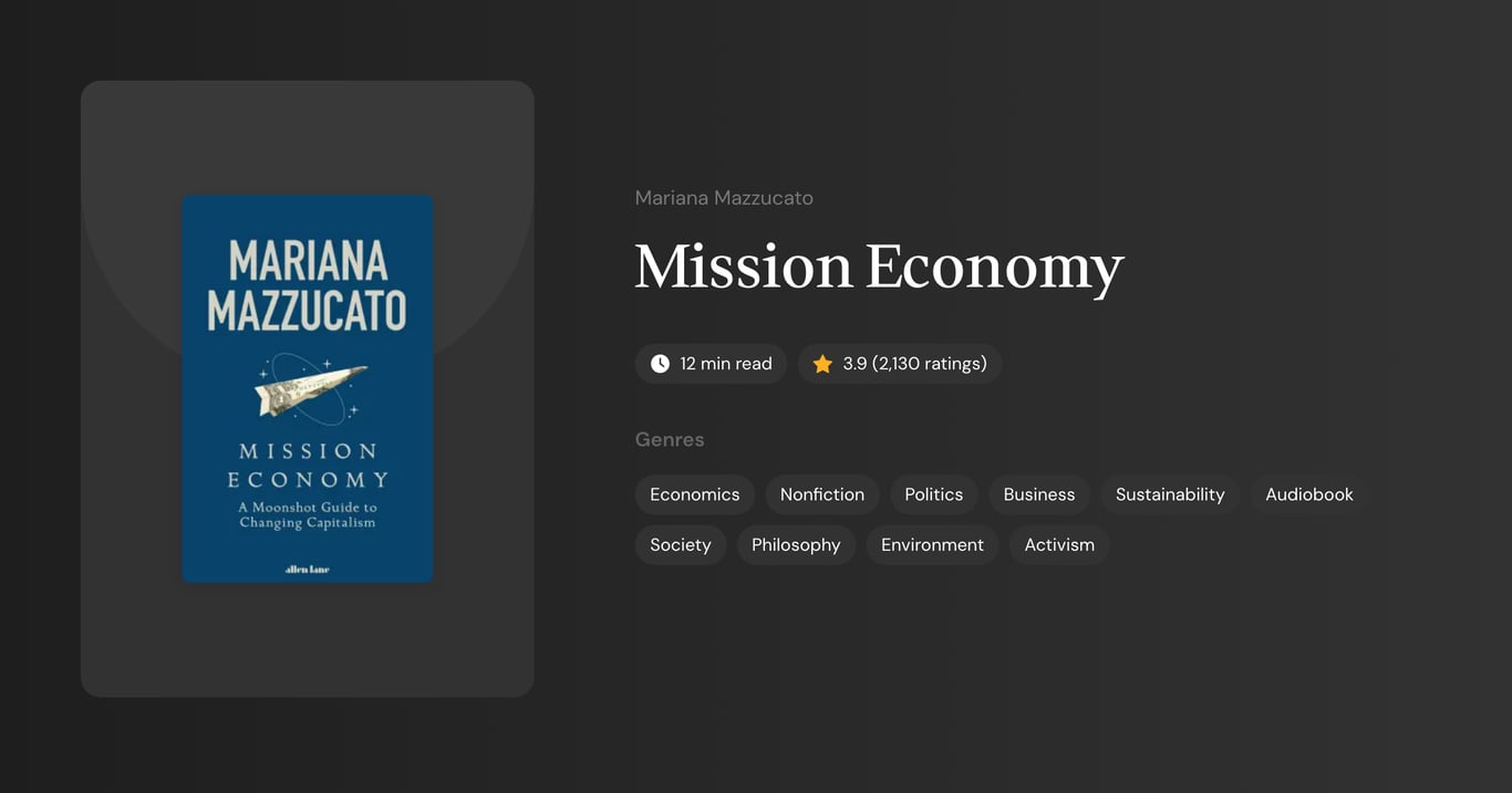Mission Economy Book Summary