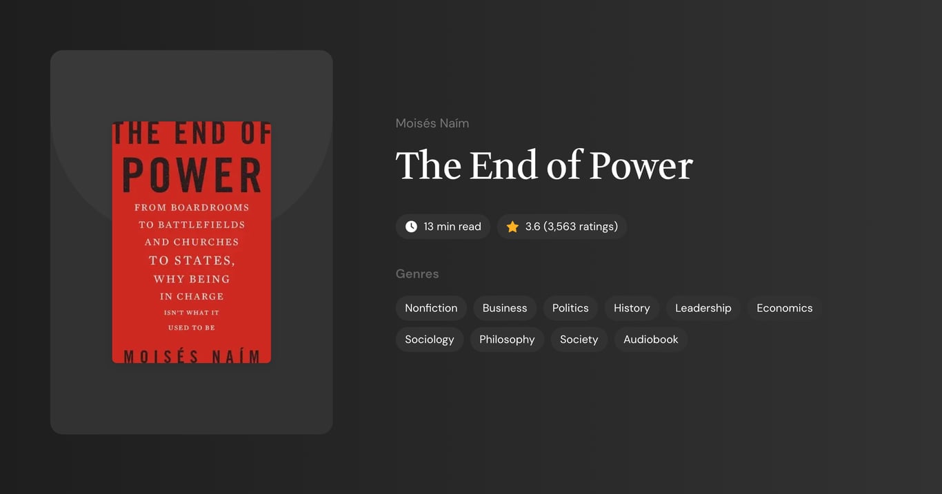 The End of Power Book Summary