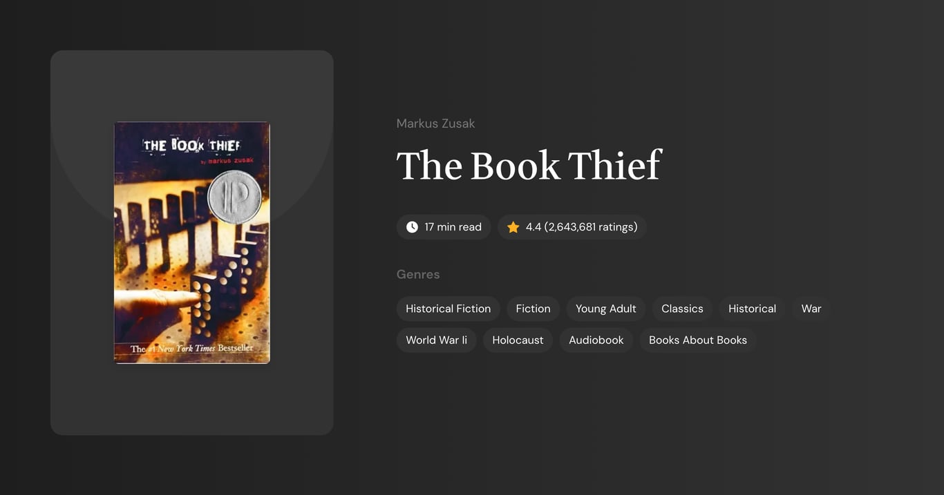 The Book Thief Book Summary