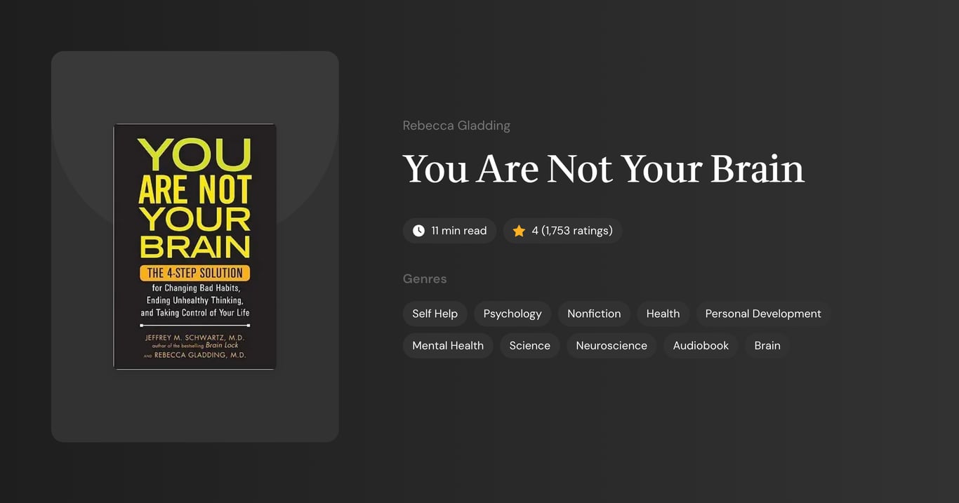 You Are Not Your Brain Book Summary