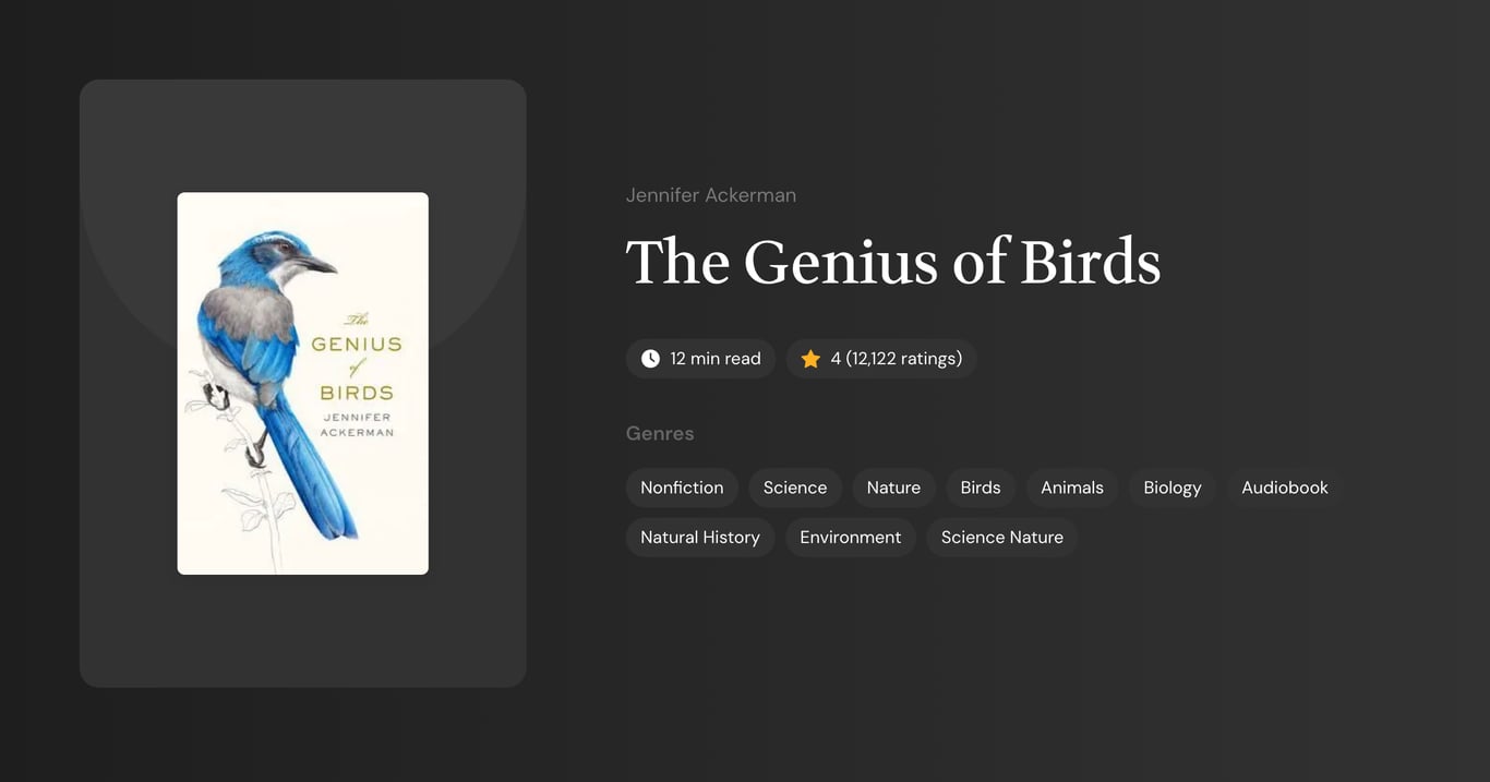 The Genius of Birds Book Summary