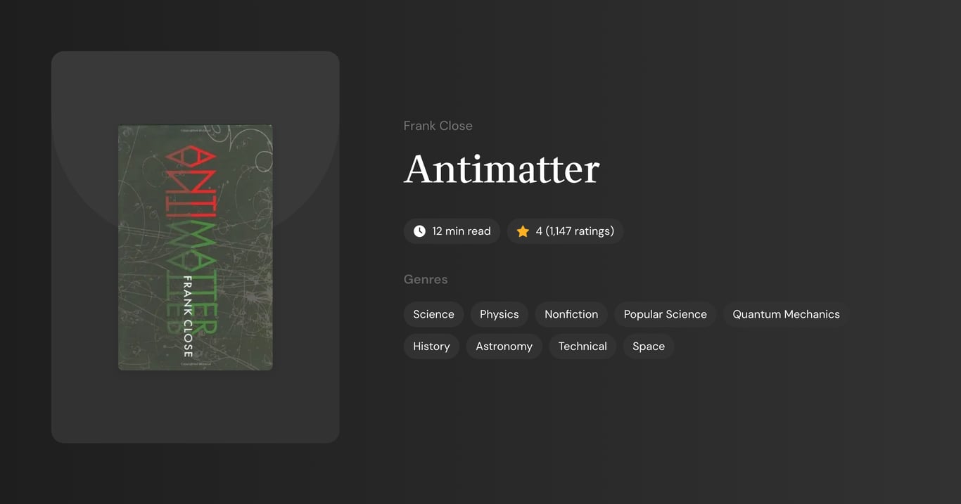 Antimatter Book Summary