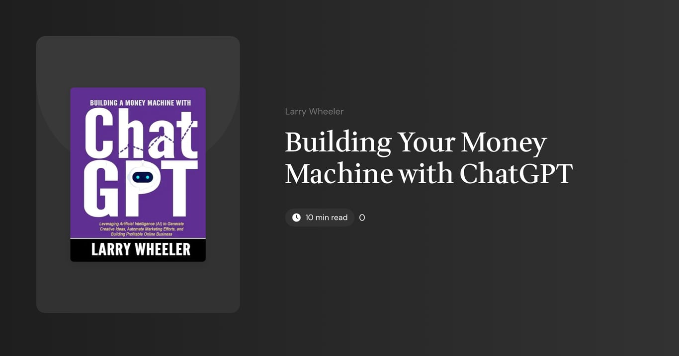 Building Your Money Machine with ChatGPT Book Summary