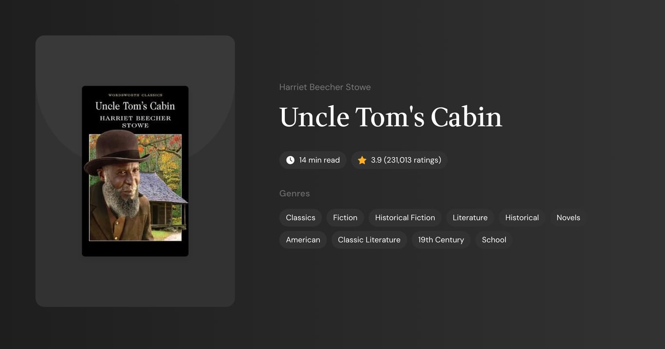Uncle Tom's Cabin Book Summary