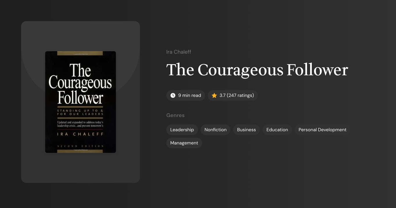 The Courageous Follower Book Summary