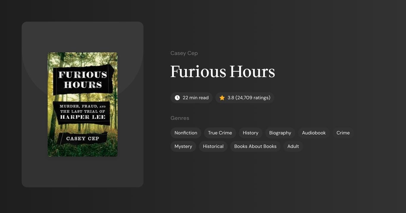 Furious Hours Book Summary
