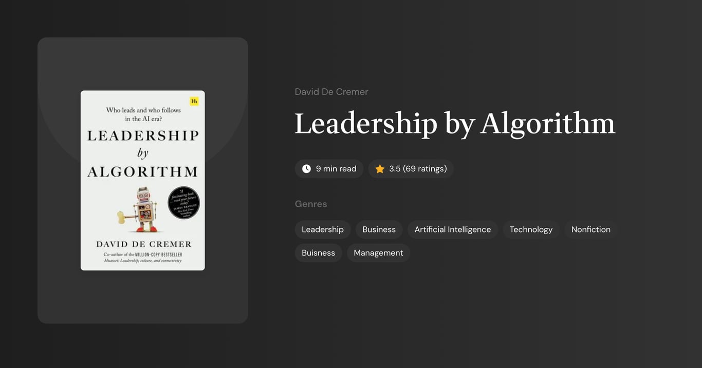 Leadership by Algorithm Book Summary