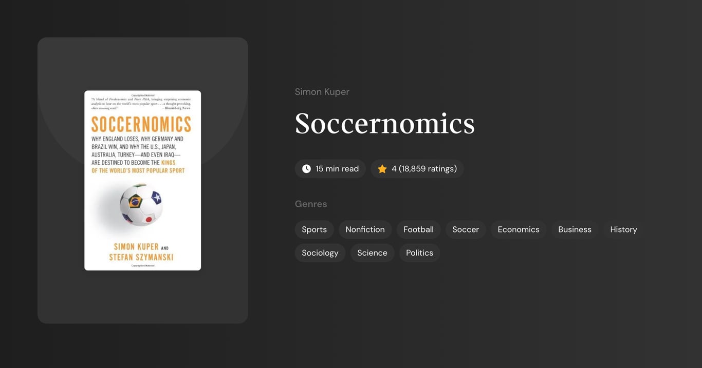 Soccernomics Book Summary