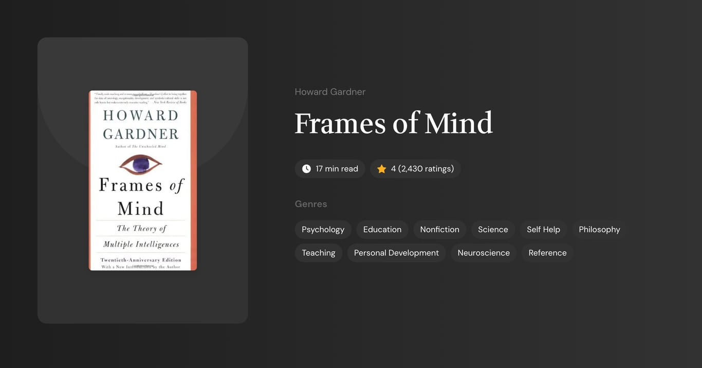 Frames of Mind Book Summary