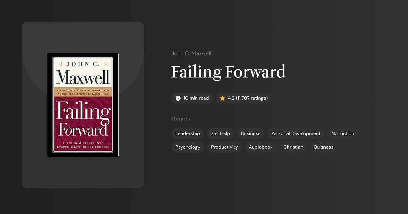 Failing Forward Book Summary