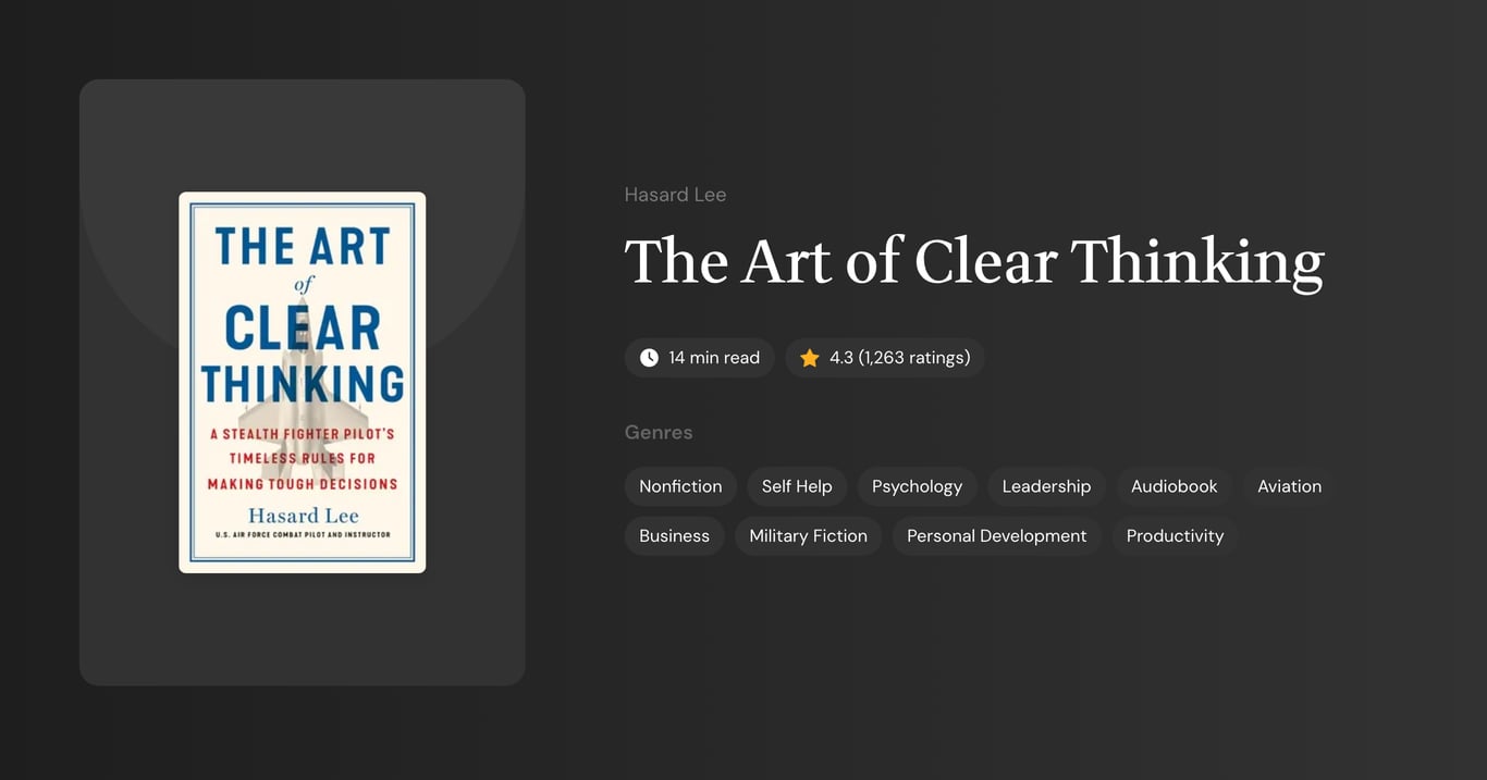 The Art of Clear Thinking Book Summary