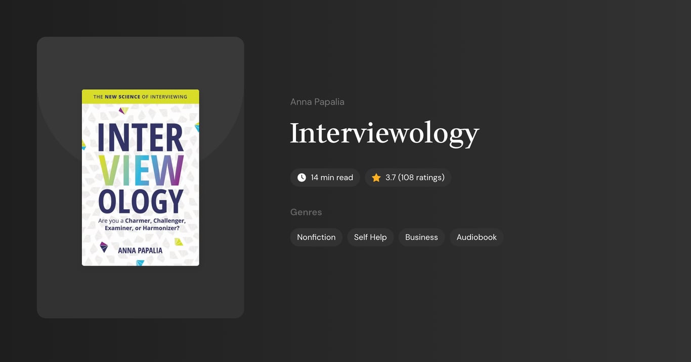 Interviewology Book Summary