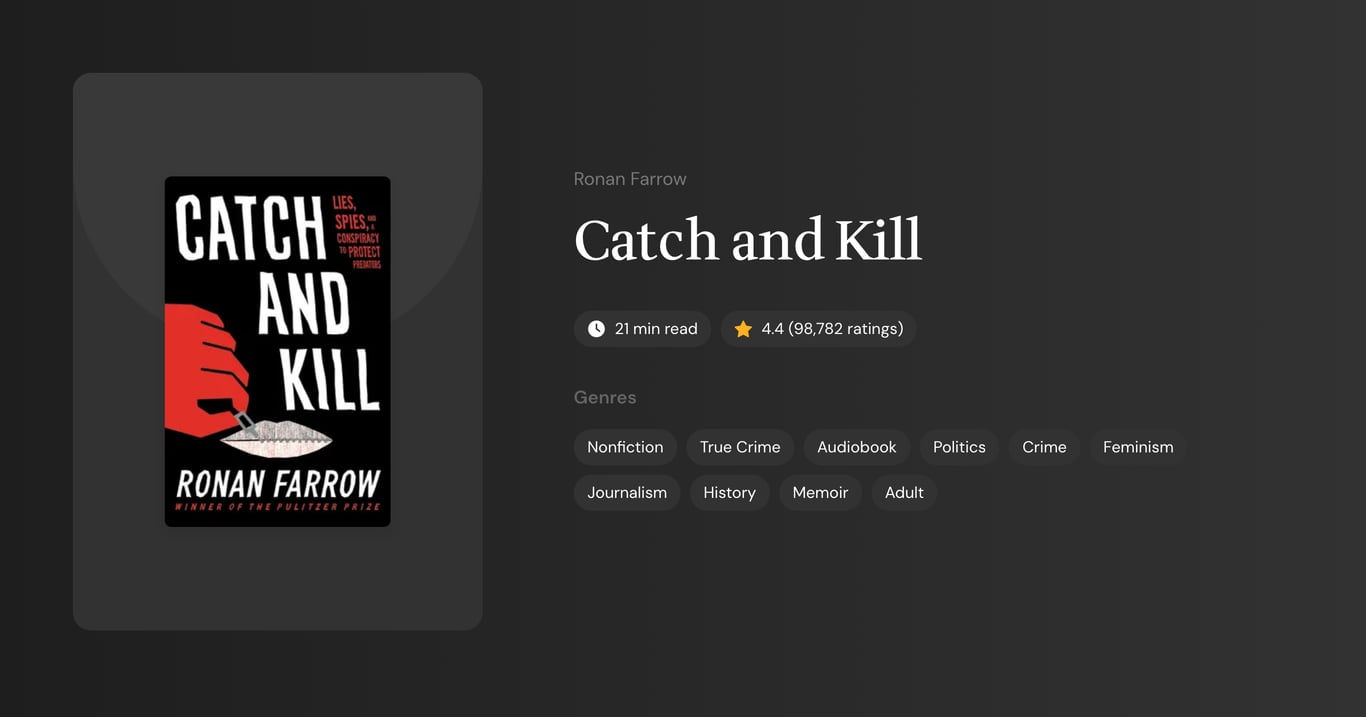 Catch and Kill Book Summary