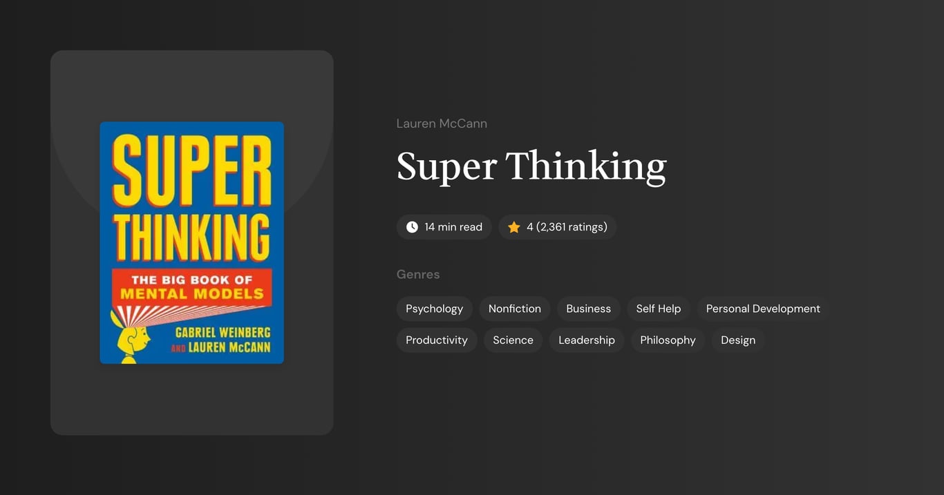 Super Thinking Book Summary