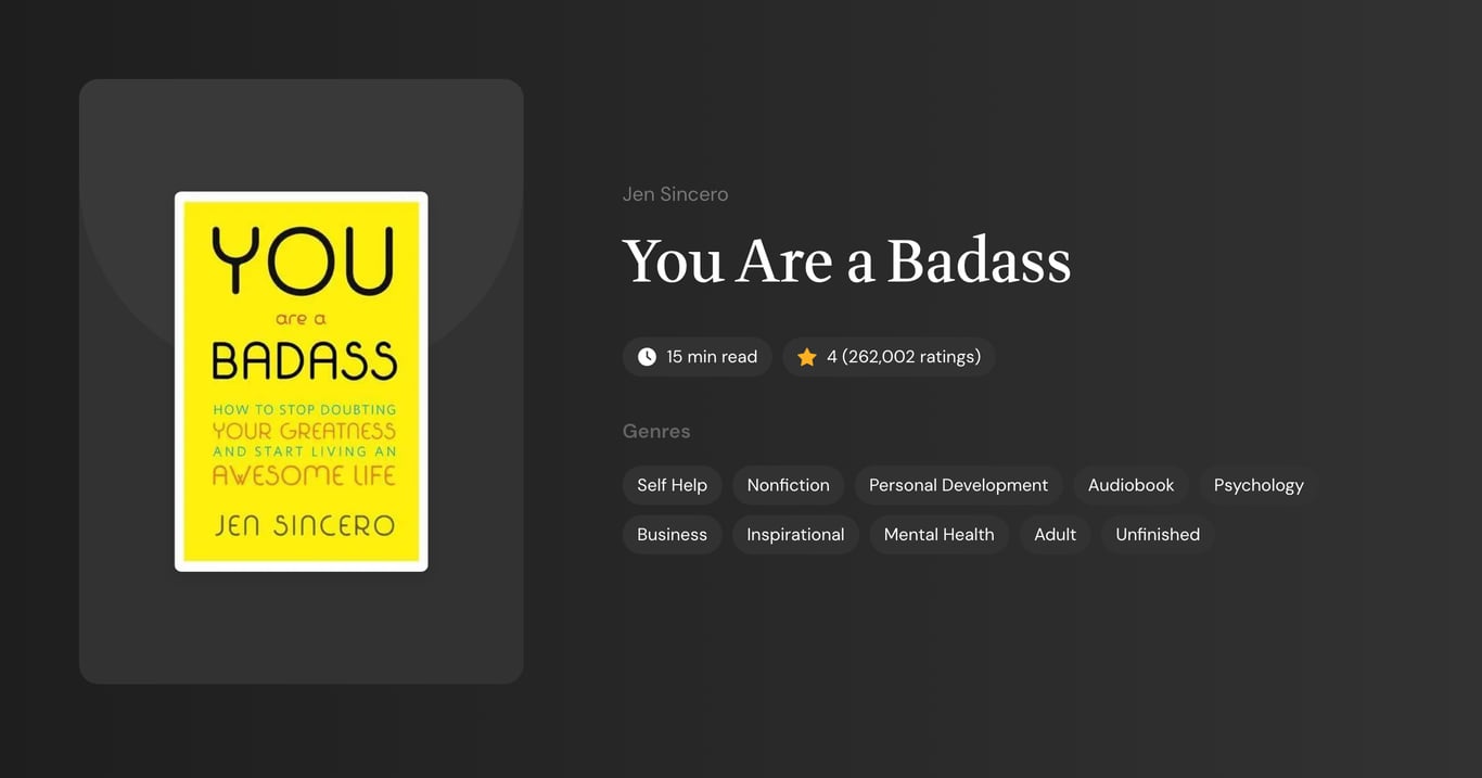 You Are a Badass Book Summary