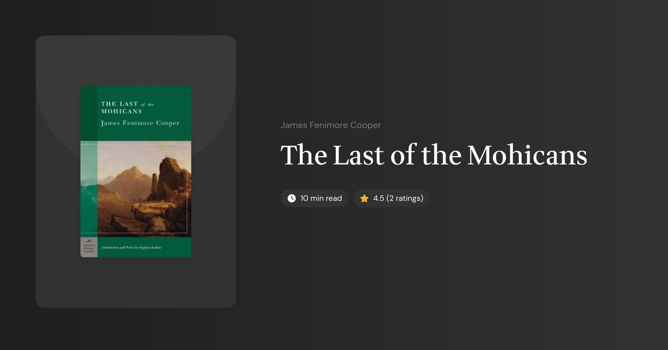 The Last of the Mohicans Book Summary