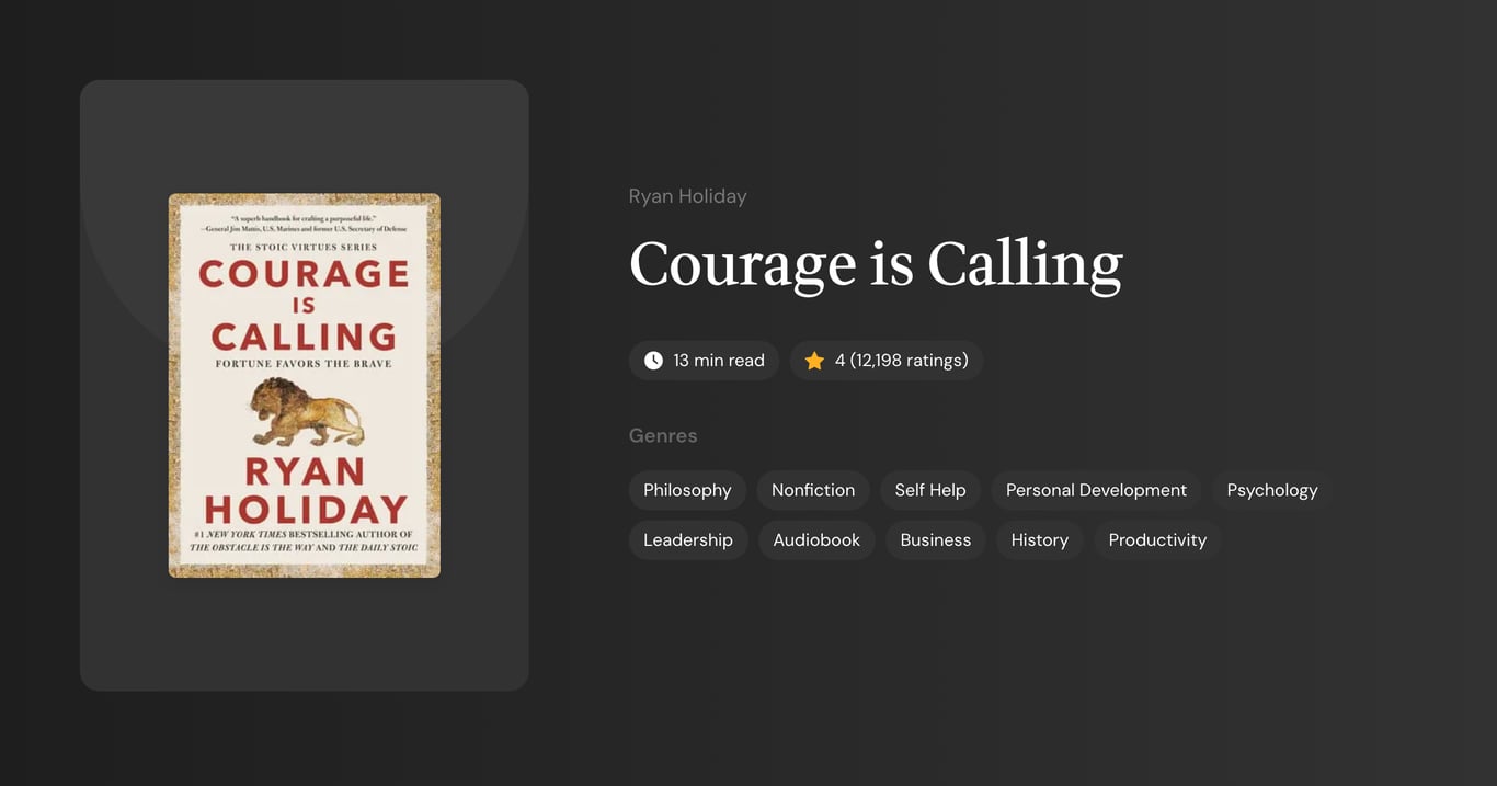 Courage is Calling Book Summary