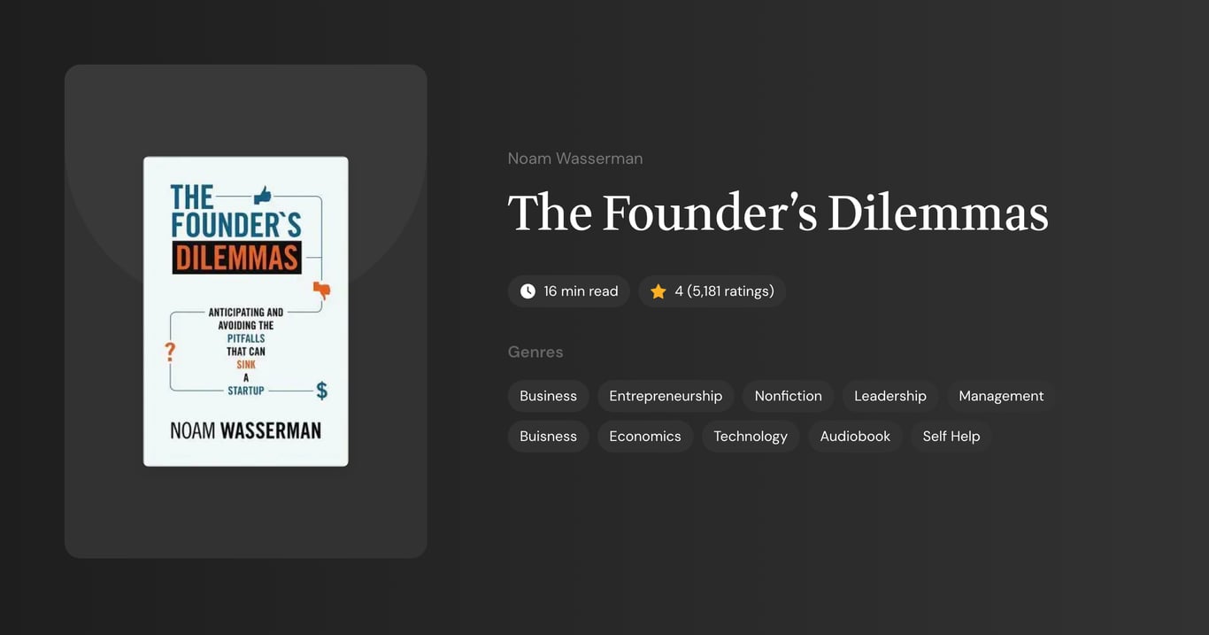 The Founder’s Dilemmas Book Summary