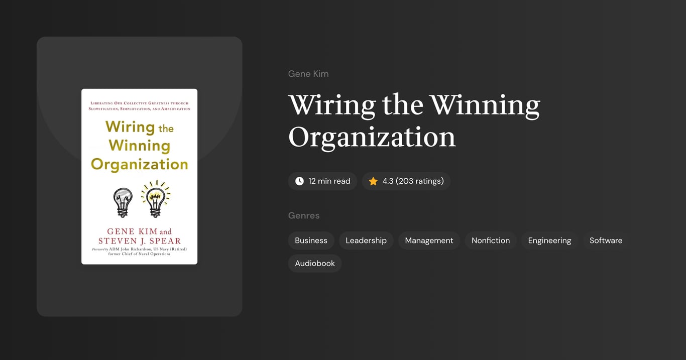 Wiring the Winning Organization Book Summary