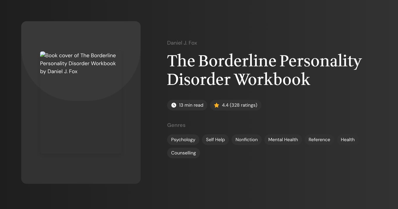 The Borderline Personality Disorder Workbook Book Summary