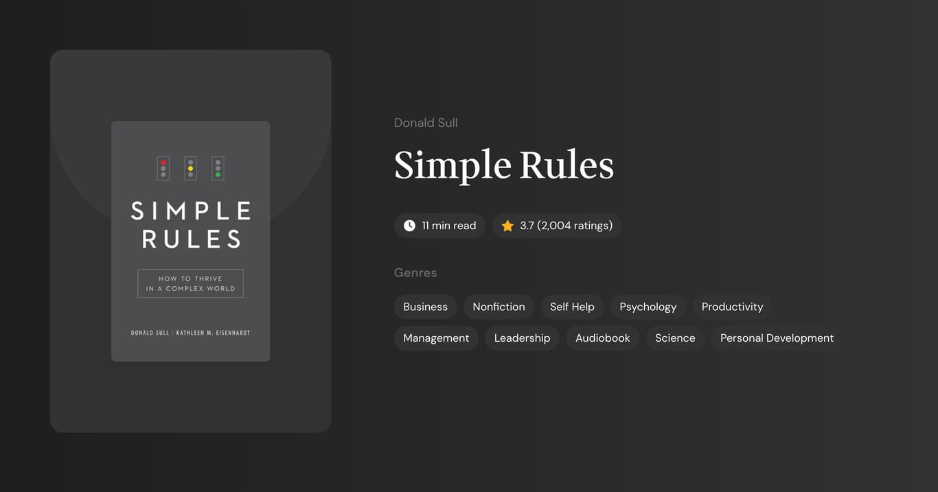 Simple Rules Book Summary