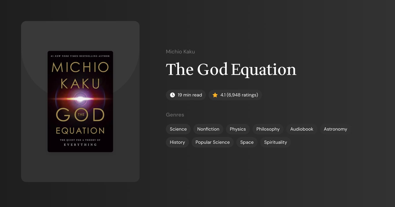 The God Equation Book Summary