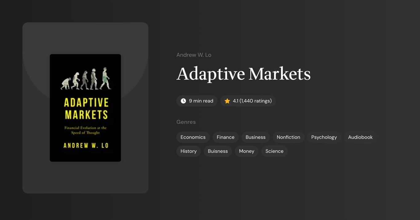 Adaptive Markets Book Summary