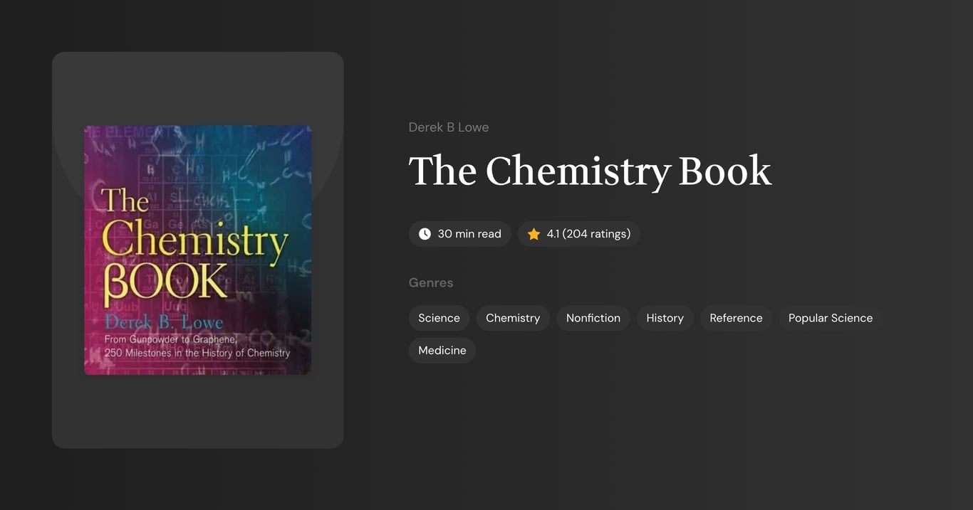 The Chemistry Book Book Summary