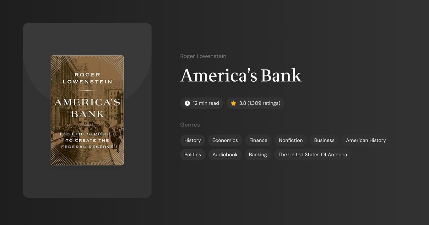 America’s Bank Book Summary