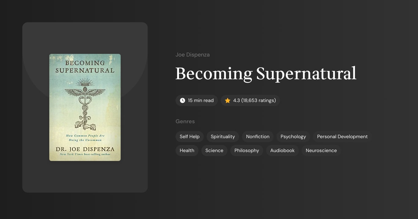 Becoming Supernatural Book Summary