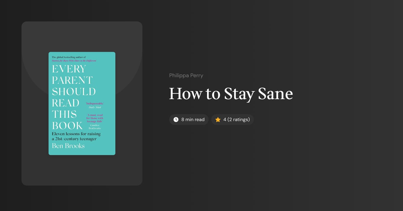 How to Stay Sane Book Summary